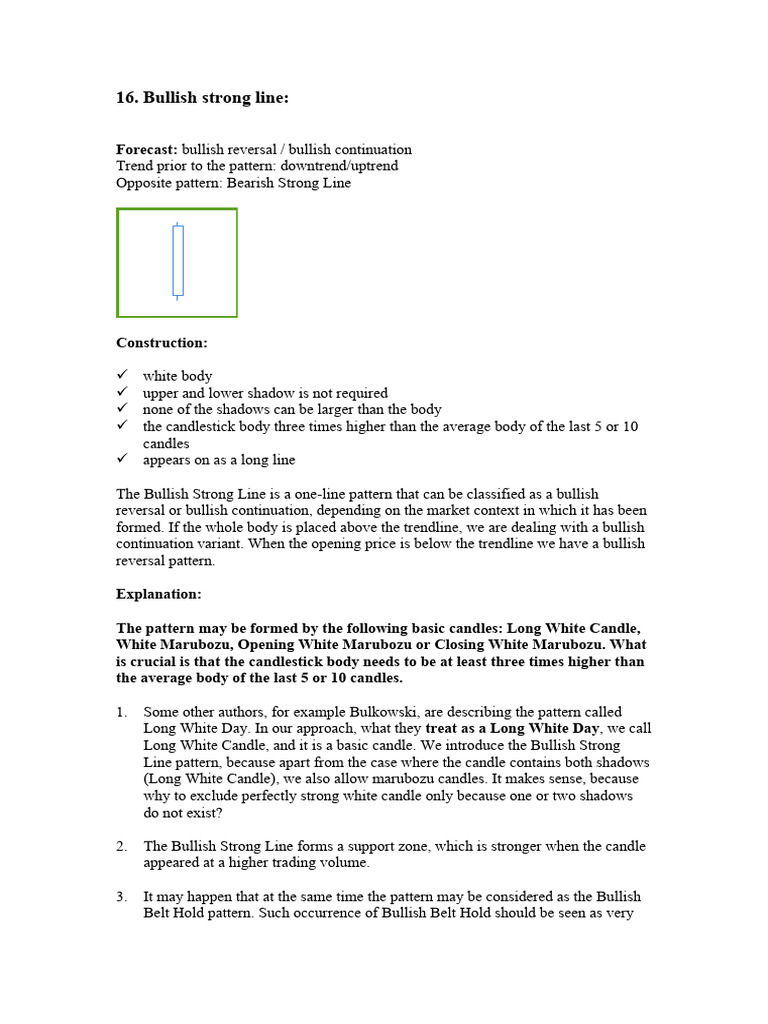 Bullish Strong Line Candlestick Pattern | PDF | Market Trend ...