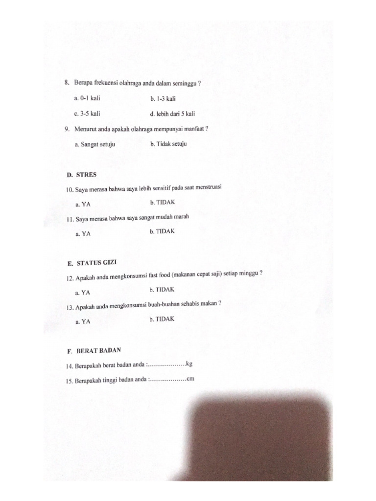 Berapa Frekuensi Olahraga Anda Dalam Seminggu ' | PDF