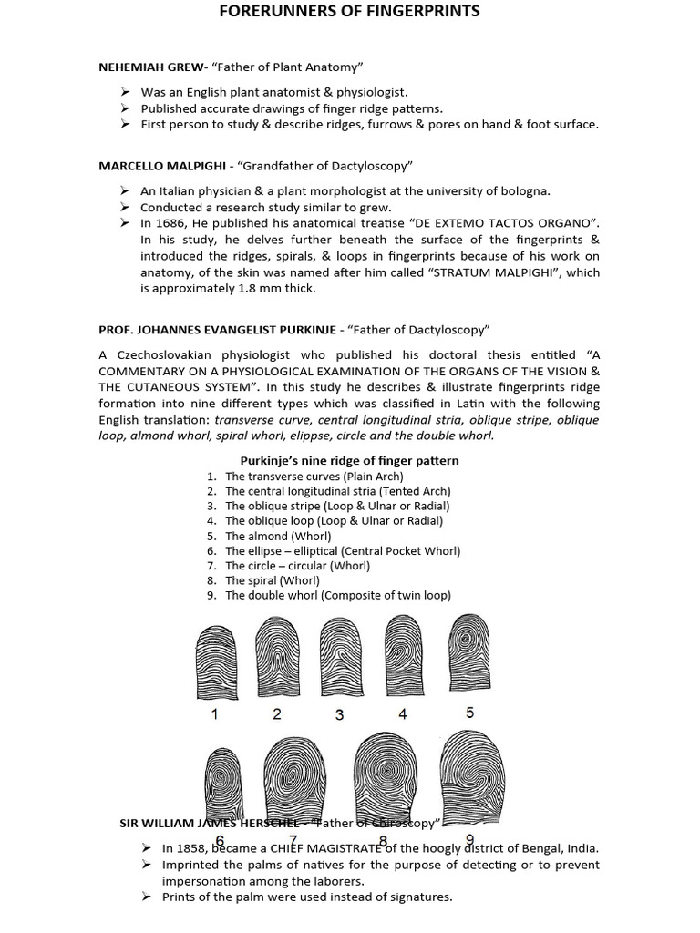 Pioneers of Fingerprint Science | PDF | Fingerprint
