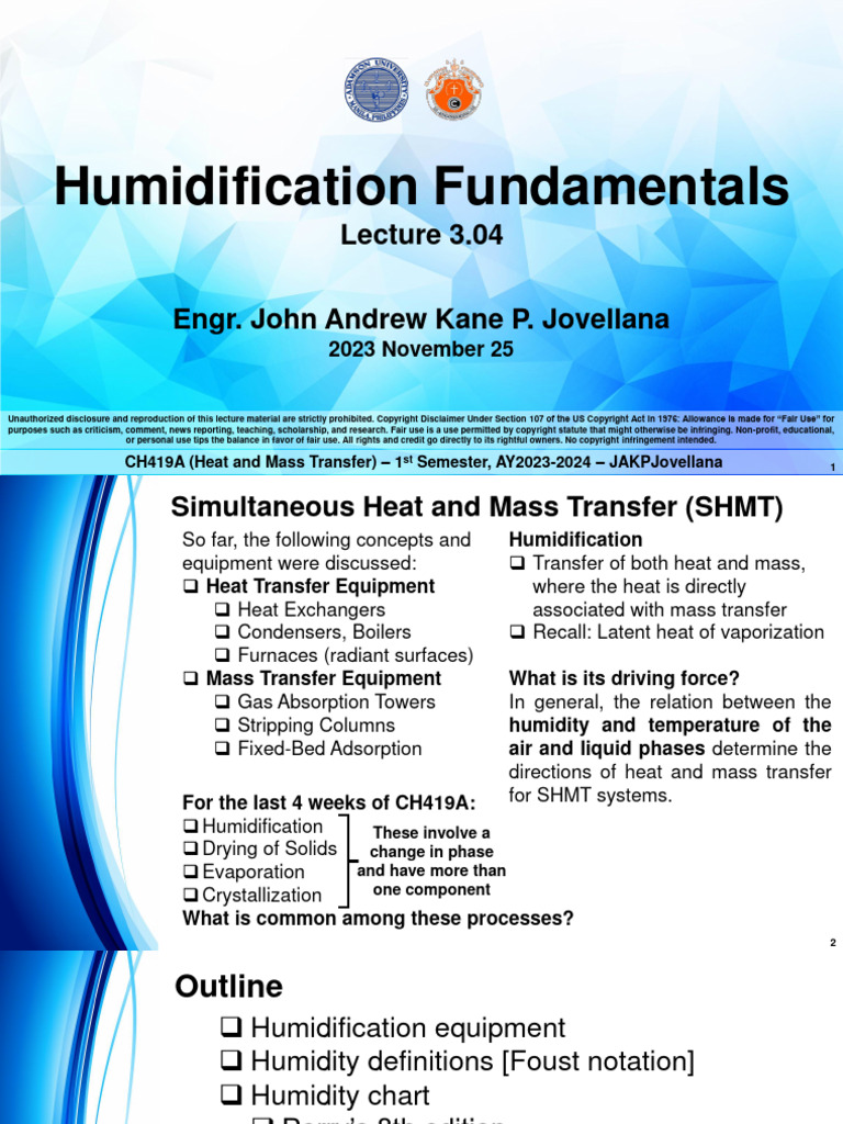 3.04 CH419A Jovellana Humidification Fundamentals | PDF | Humidity ...