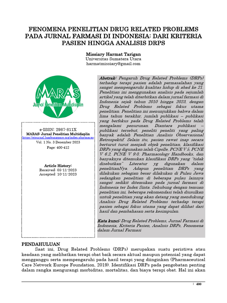Artikel Drug Related Problem | PDF