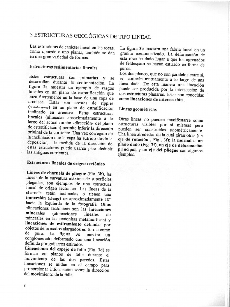 Estructuras Geologicas Tipo Lineal | PDF