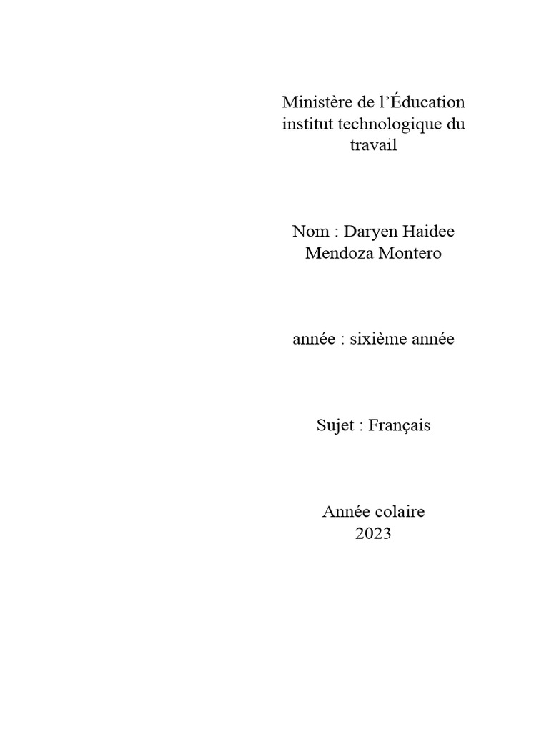 Tarea de Francés | PDF