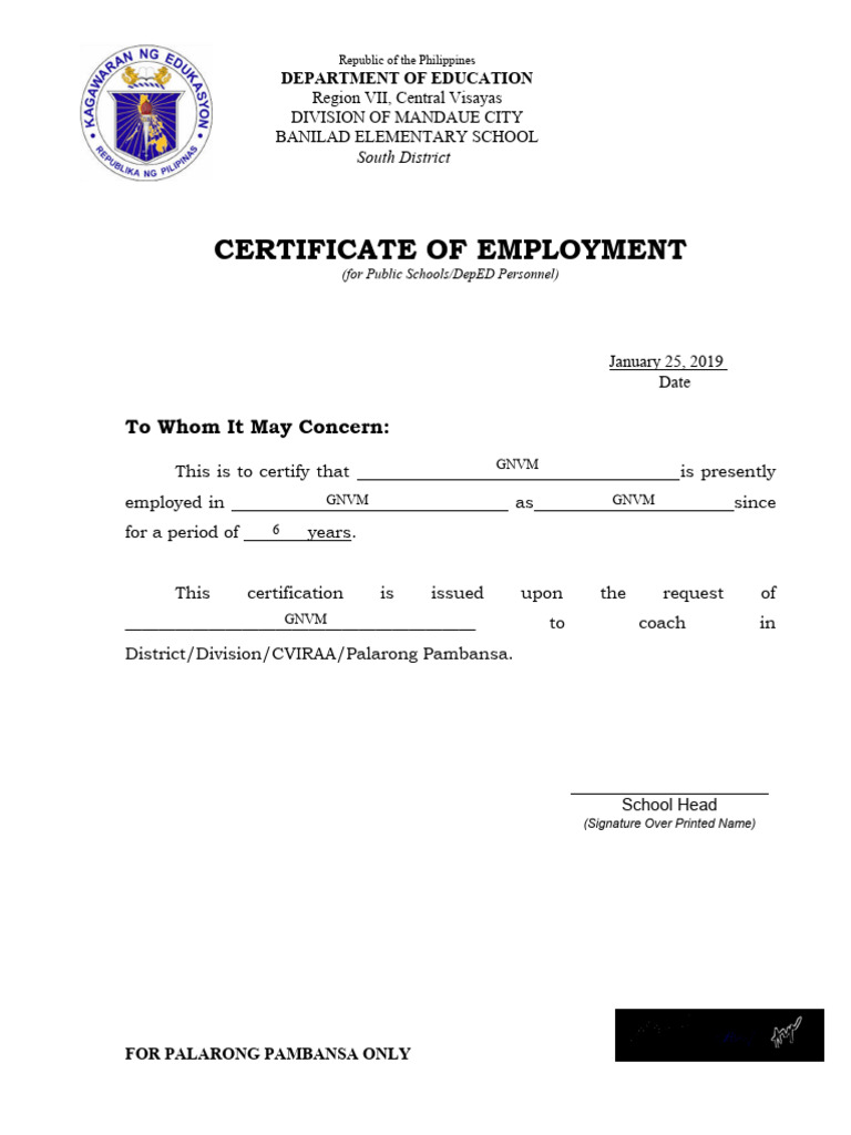 Certificate of Employment | PDF