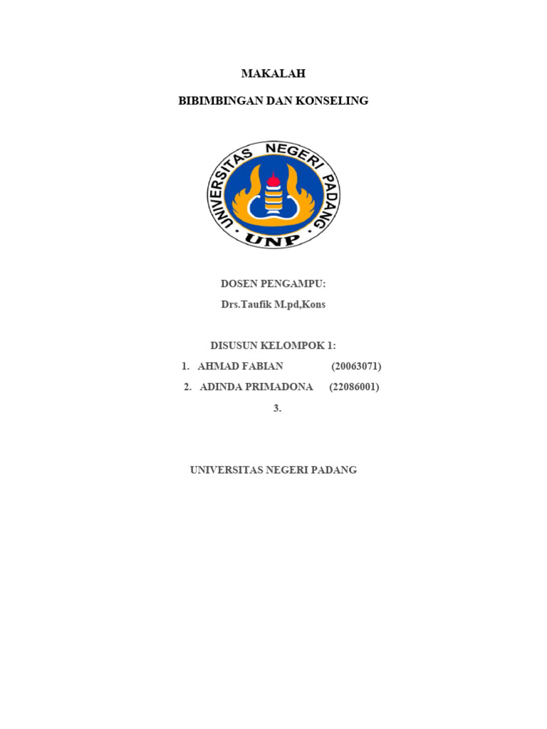 Makalah Bimbingan Dan Konseling Kelompok 1 | PDF