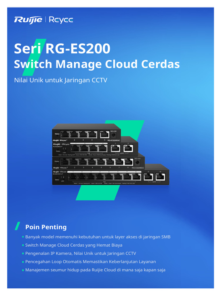 Seri RG-ES200 Switch Manage Cloud Cerdas - id-ID | PDF