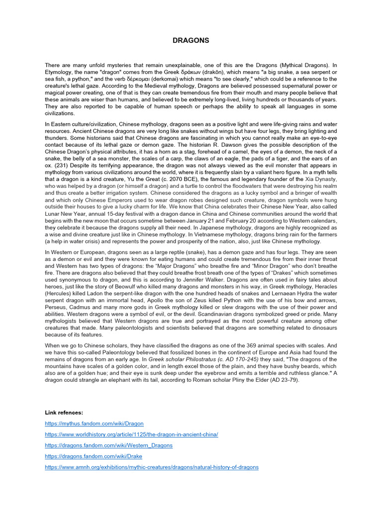 Dragons 1 | PDF | Dragon | Mythology