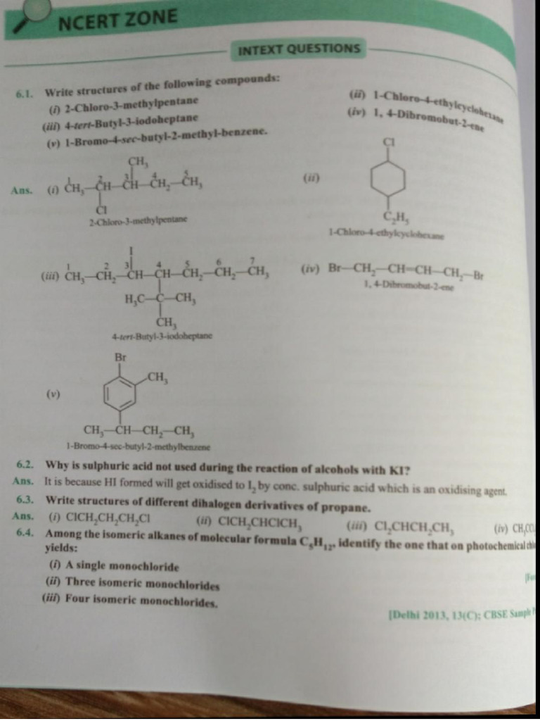 Halo Alkanes and Haloarenes Exercise Solutions | PDF