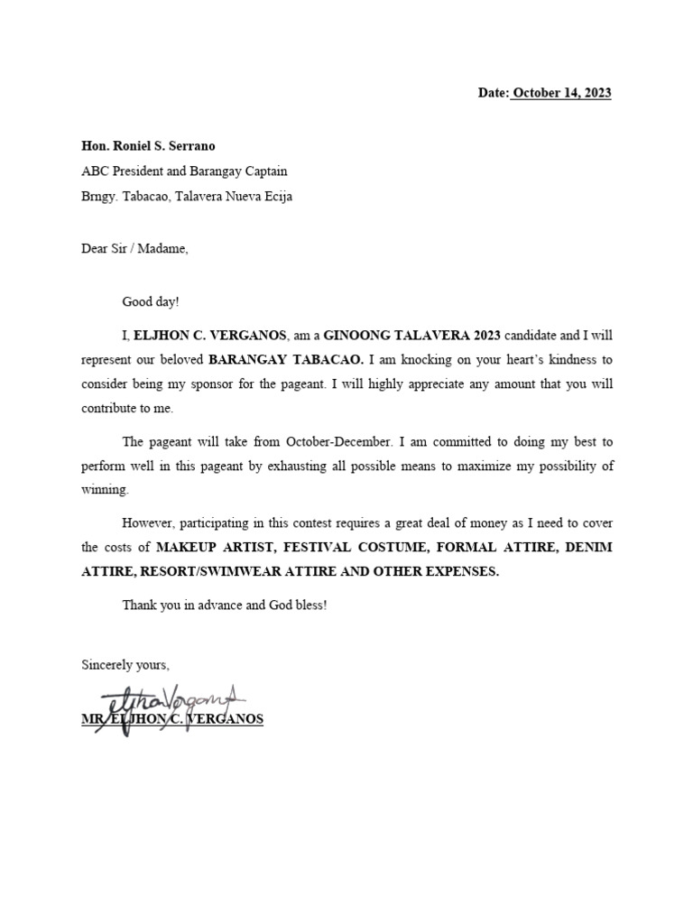 Solicitation Letter | PDF