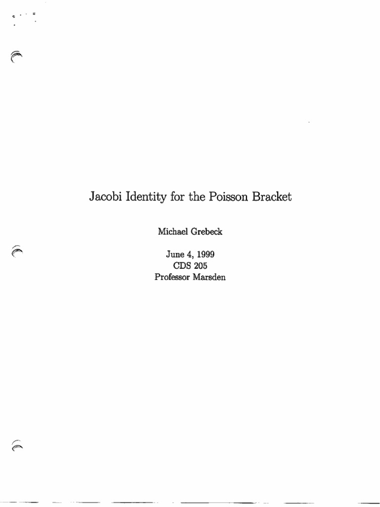 Proofs of Jacobi's Identity | PDF