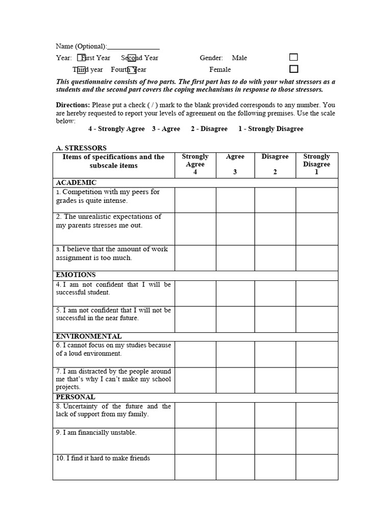 Research Instrument | PDF | Self-Improvement