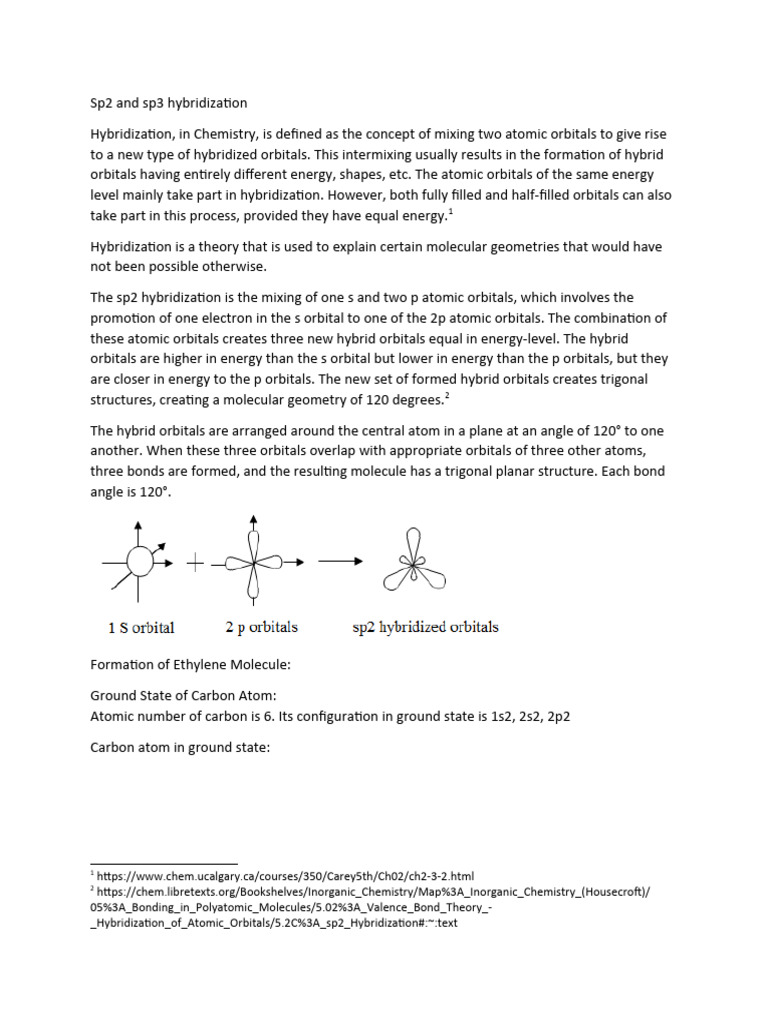 Sp2 and sp3 Hybridization | PDF