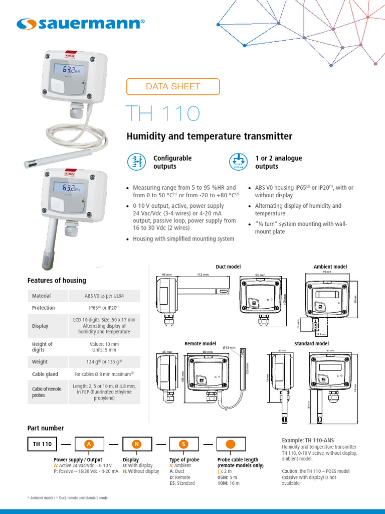 FT TH110 en 06-01-2023 | PDF | Electrical Engineering | Equipment