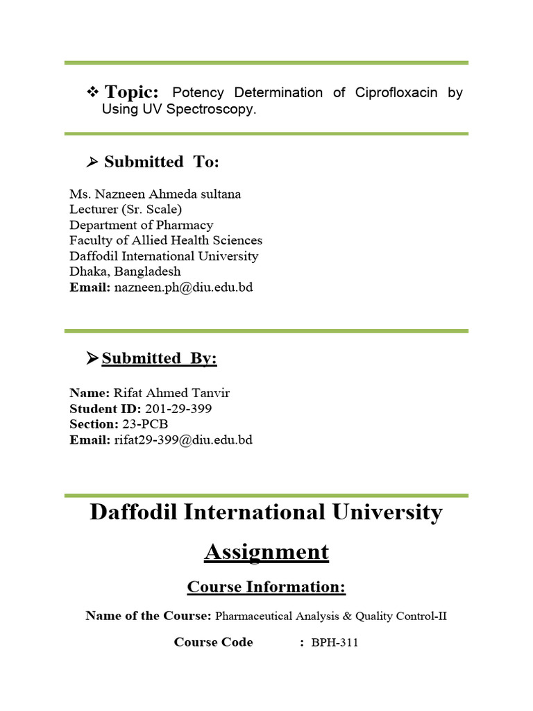 Assignment QC 2 | PDF | Dose (Biochemistry) | Chemistry