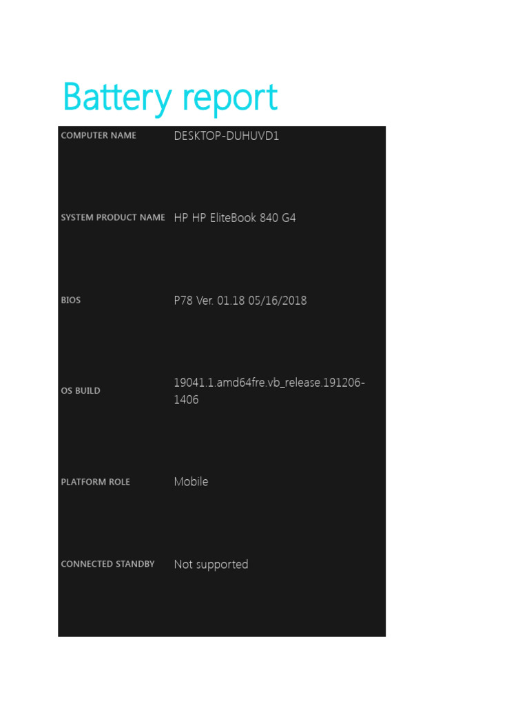 Battery Report | PDF | Computing | Manufactured Goods