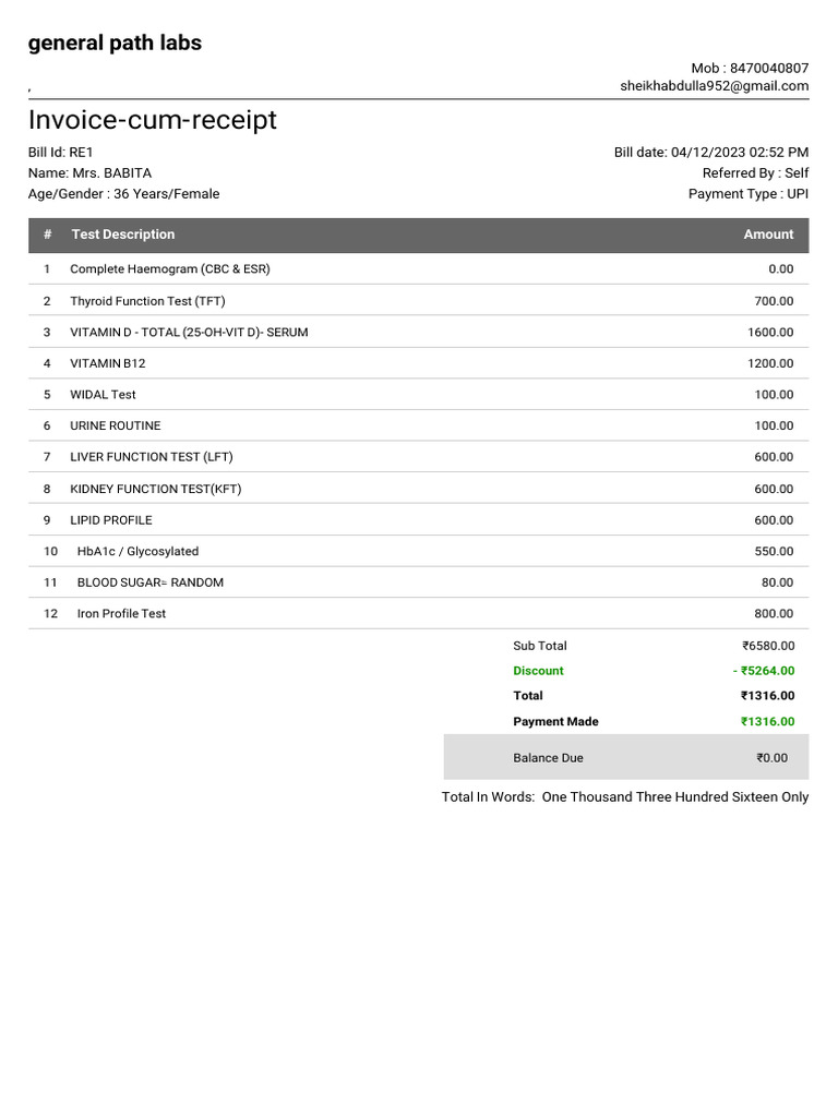 Medical Test Invoice April 2023 | PDF | Causes Of Death | Medical ...