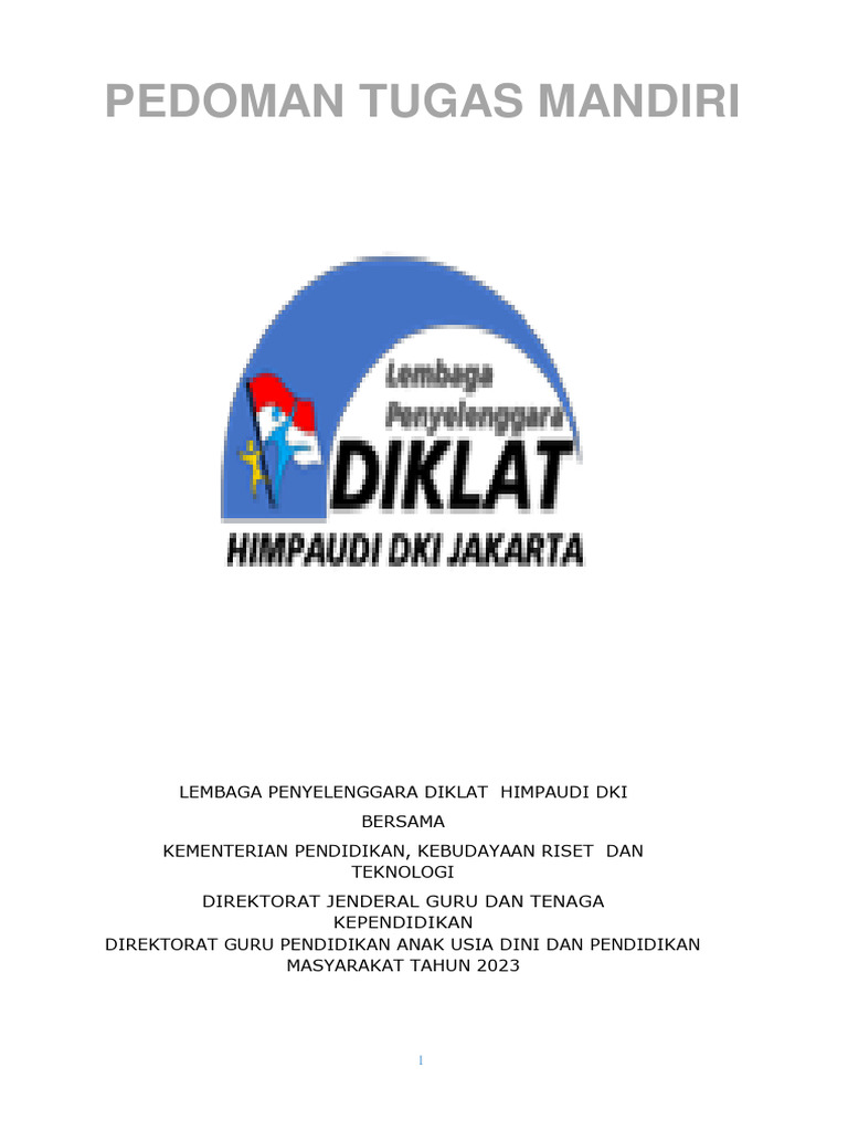 Pedoman Tugas Mandiri Diksar | PDF