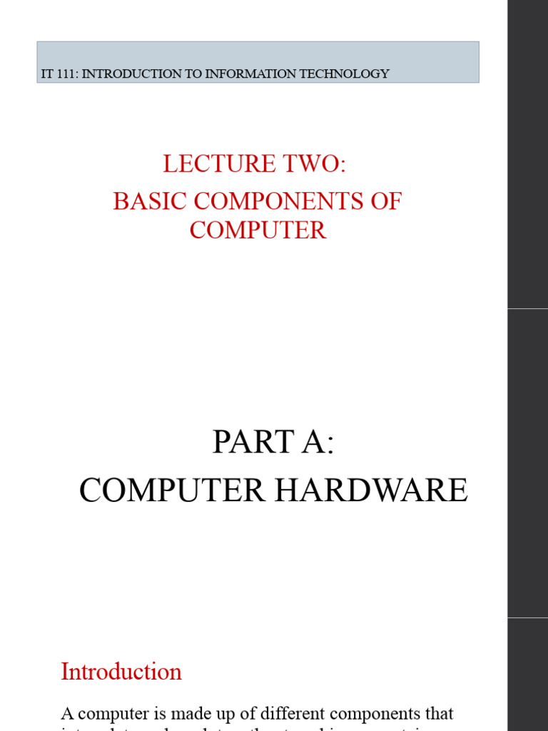 Intro to Computer Components | PDF | Operating System | Computer Data Storage