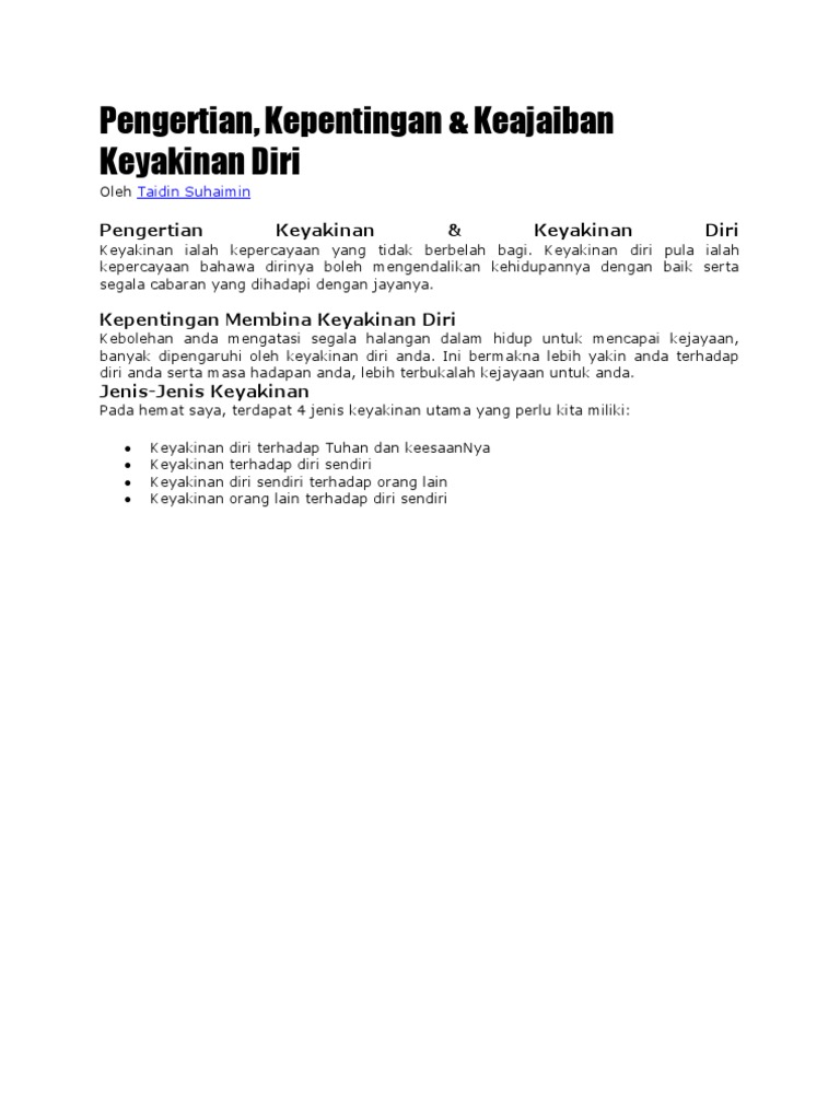 Keyakinan Diri | PDF