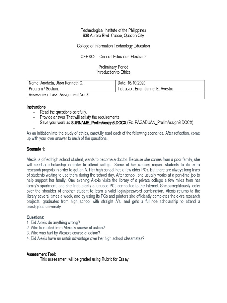 Ancheta Assign31 | PDF | Cognition | Learning