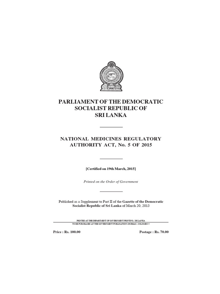 NMRA Act No. 5 of 2015 Overview | PDF | Medical Device | Business