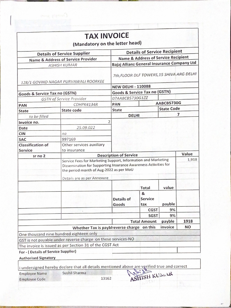 Ashish Kumar Inv 2 | PDF