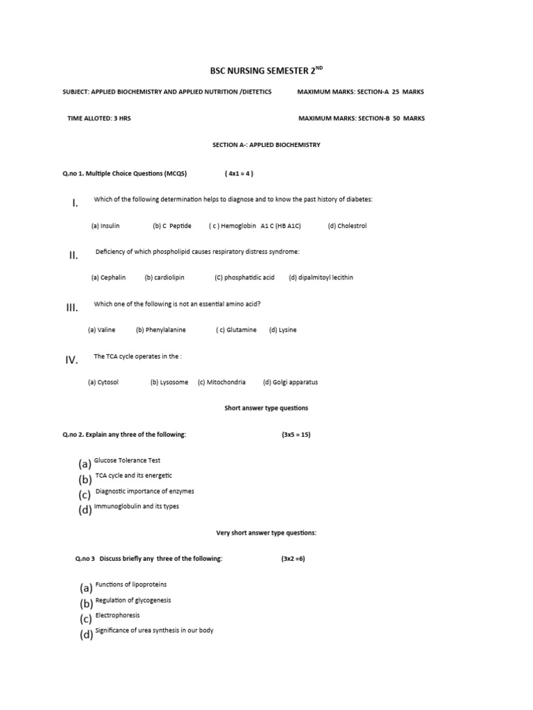 Bsc Nursing Semester 2nd Pdf Vitamin Nutrition