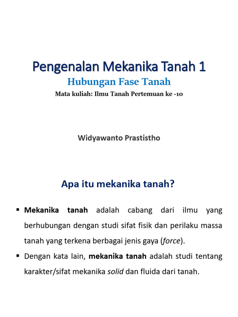 Pengenalan Mekanika Tanah dan Fase Tanah | PDF