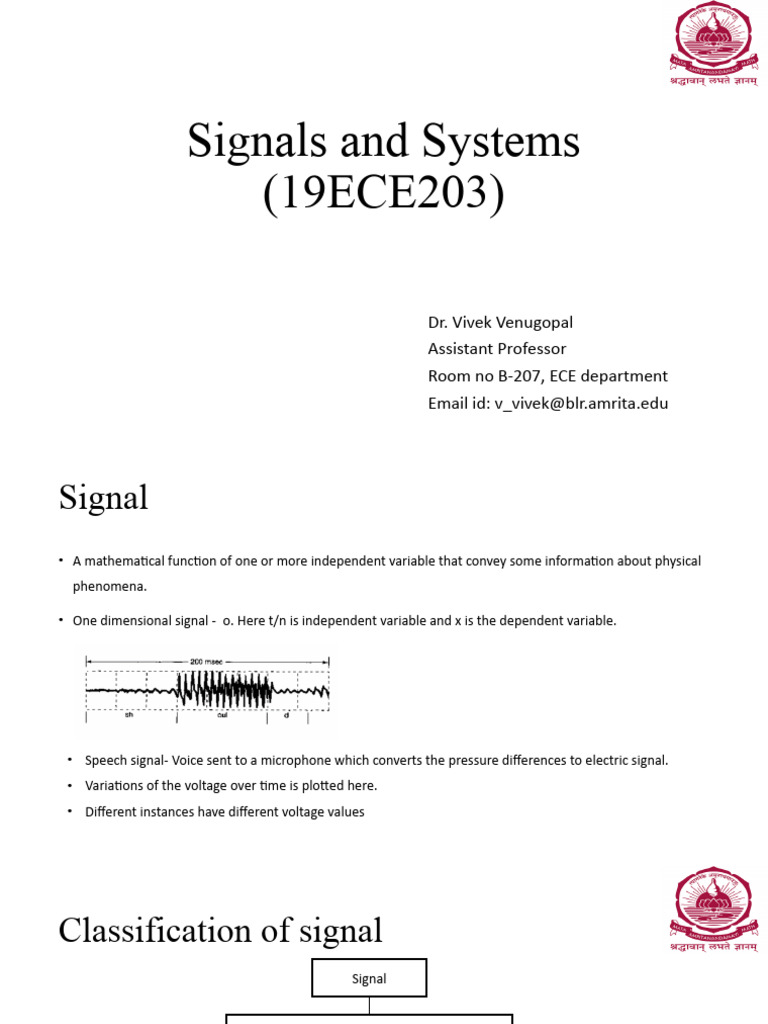 Lec 2,3 Signal Classification | PDF | Discrete Time And Continuous Time ...