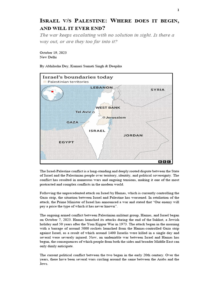 Israel-Palestine Conflict: Current Escalation | PDF | Israel | World ...