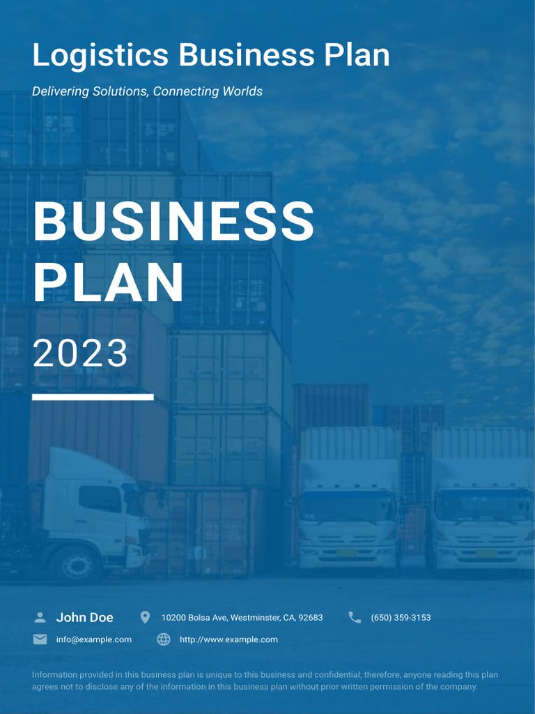 Logistics Business Plan Overview 2023 | PDF | Marketing | Logistics