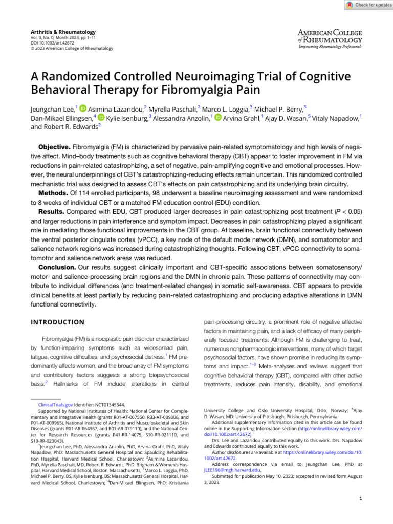 A Randomized Controlled Neuroimaging Trial of Cognitive Behavioral ...
