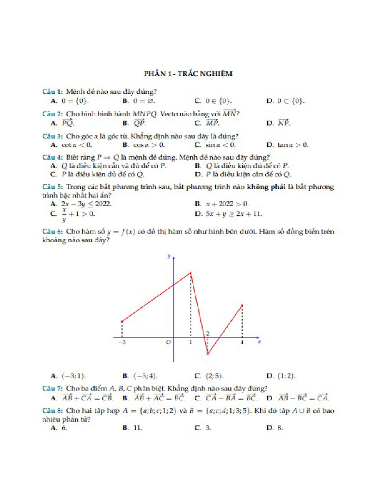 ÔN TẬP GK1 10 CTST TB | PDF