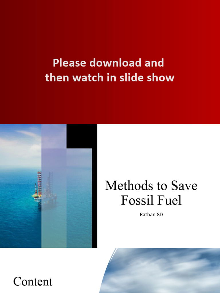 Methods To Save Fossil Fuel - Rathan | PDF | Efficient Energy Use | Fuels