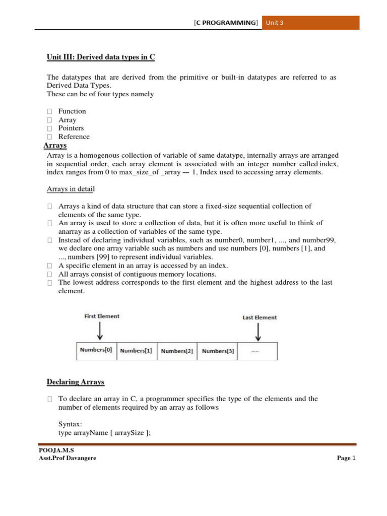 C Programming: Unit 3 | PDF | Parameter (Computer Programming) | Data Type