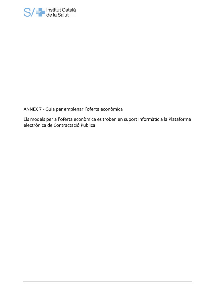 ANNEX 7 - Model oferta econòmica, Guia (nou annex) | PDF