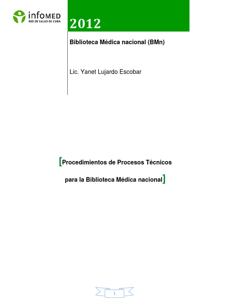 Propuesta Procedimiento Procesos Tecnicos Biblioteca Pdf Calidad