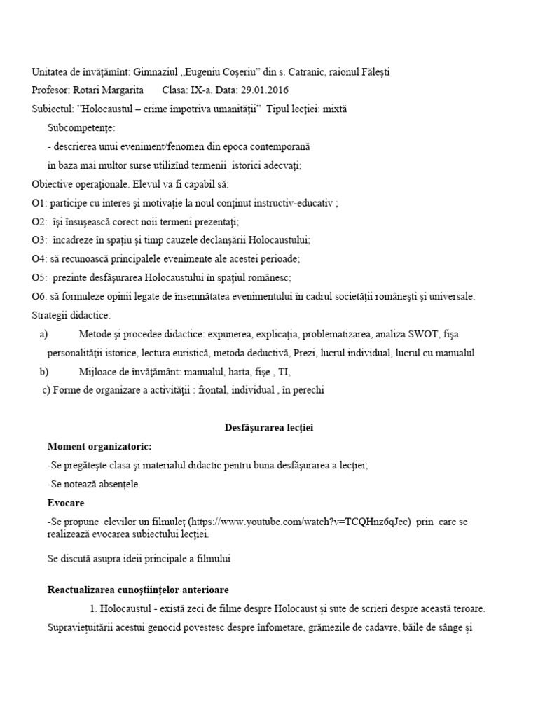 Proiect Holocaust 1 | PDF