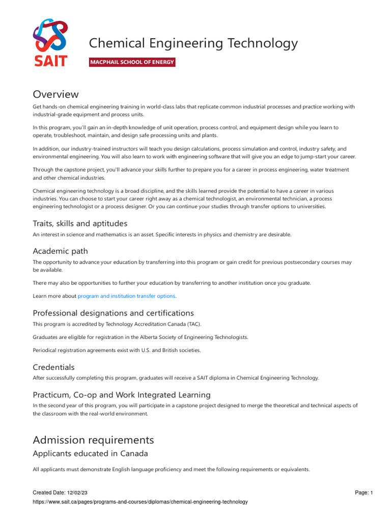 Chemical Engineering Technology | PDF | Chemical Engineering | Engineering