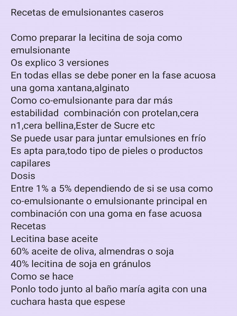 Emulcionantes, MARTA MILLÁN | PDF