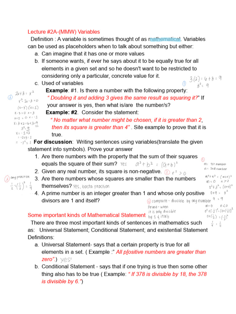 Lecture 2A MMWVariables | PDF
