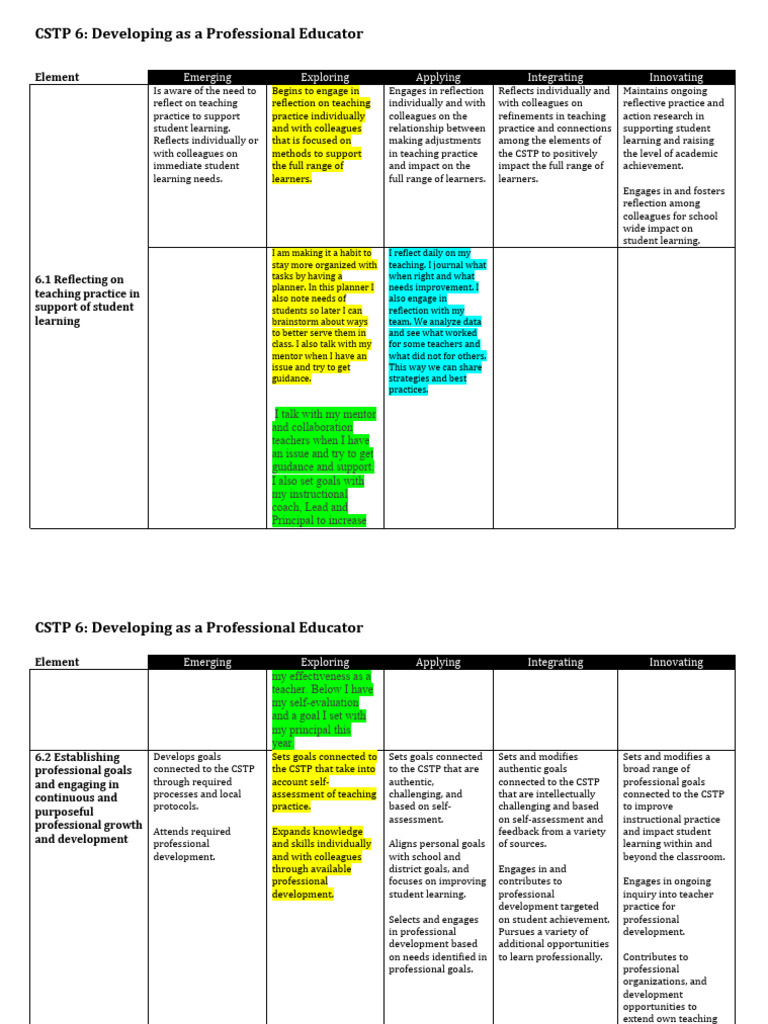 CSTP 6 Semester 3 | PDF | Teachers | Mentorship