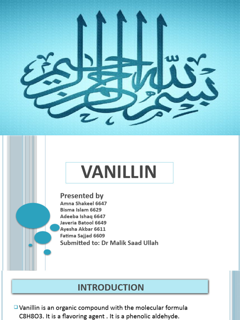 Vanillin | PDF | Spectroscopy | Absorption Spectroscopy