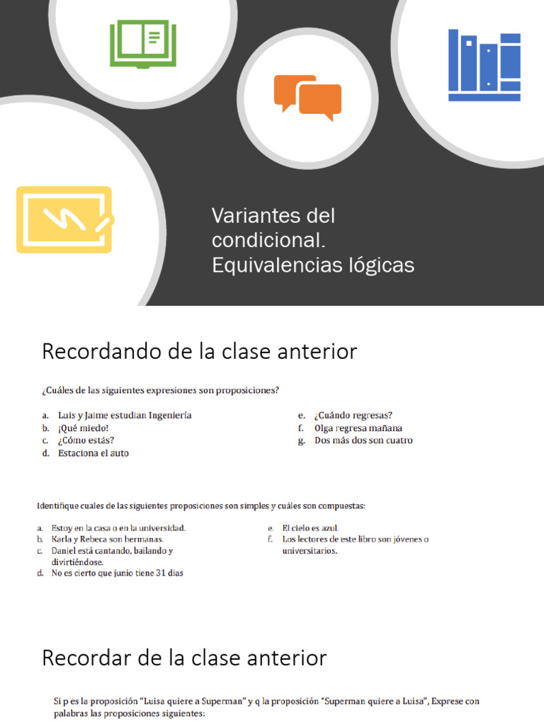 variantes del condicional y metodos de demostracion (1) | PDF | Prueba ...