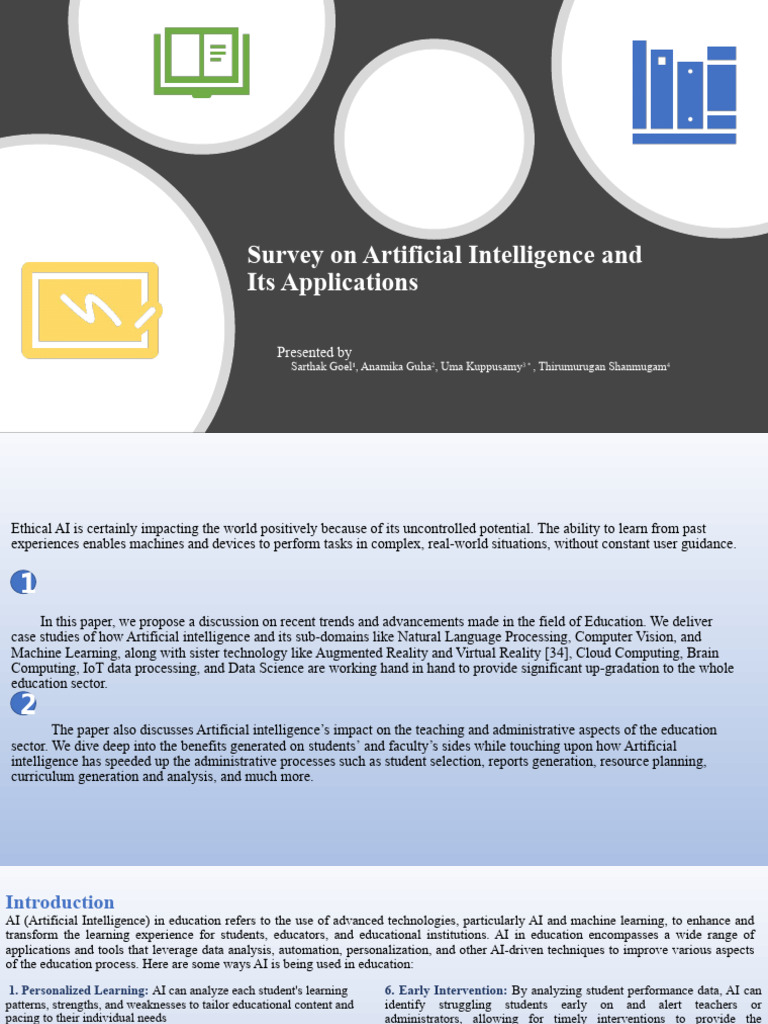 Survey On Artificial Intelligence and Its Applications | PDF