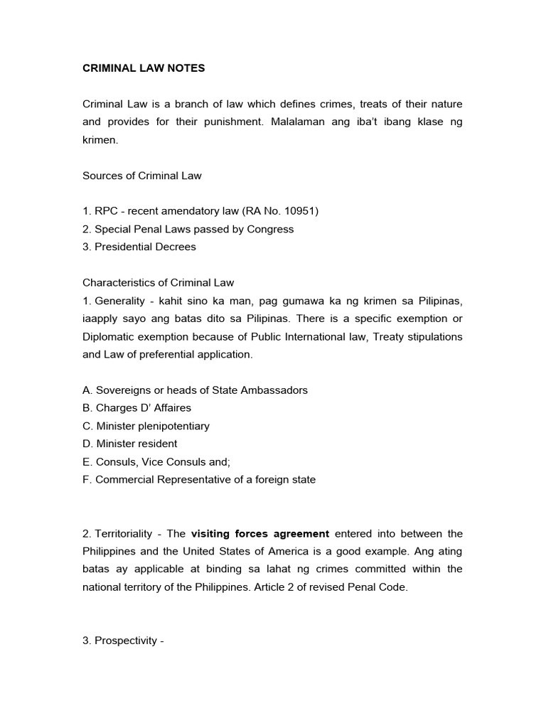 Criminal Law Notes | PDF