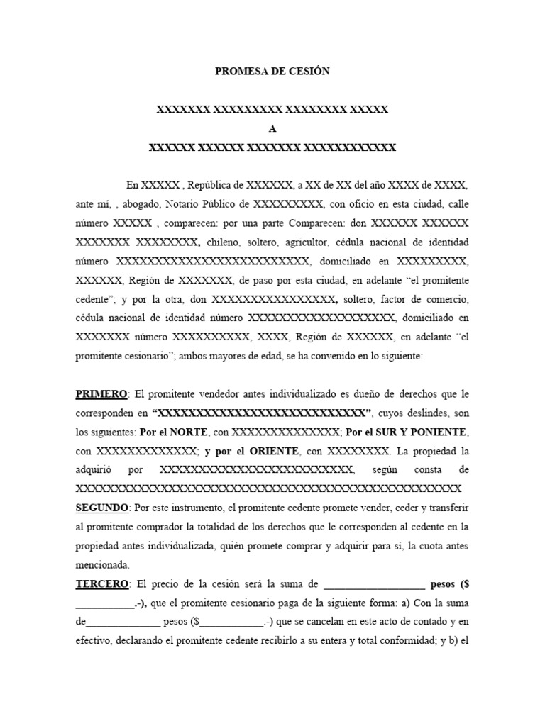 Promesa de Cesion de Derechos Sobre Inmueble | PDF | Ley común | Justicia