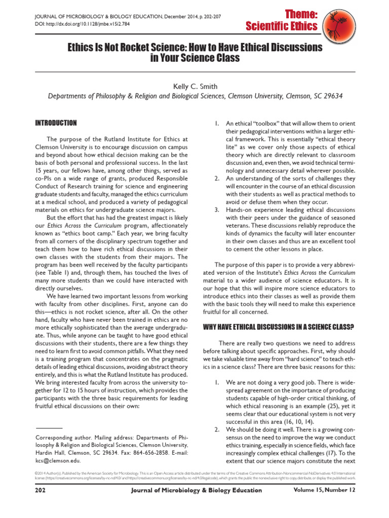 Ethics Is Not Rocket Science How To Have Ethical Discussions in Your ...