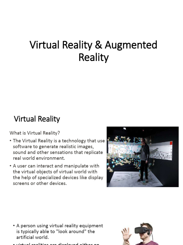 Virtual and Augmented Reality Overview | PDF | Virtual Reality ...
