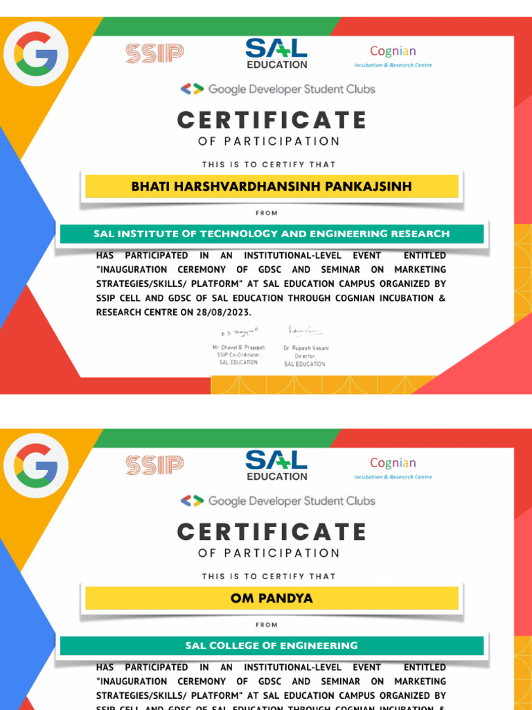 Gdsc Inauguration Pdf